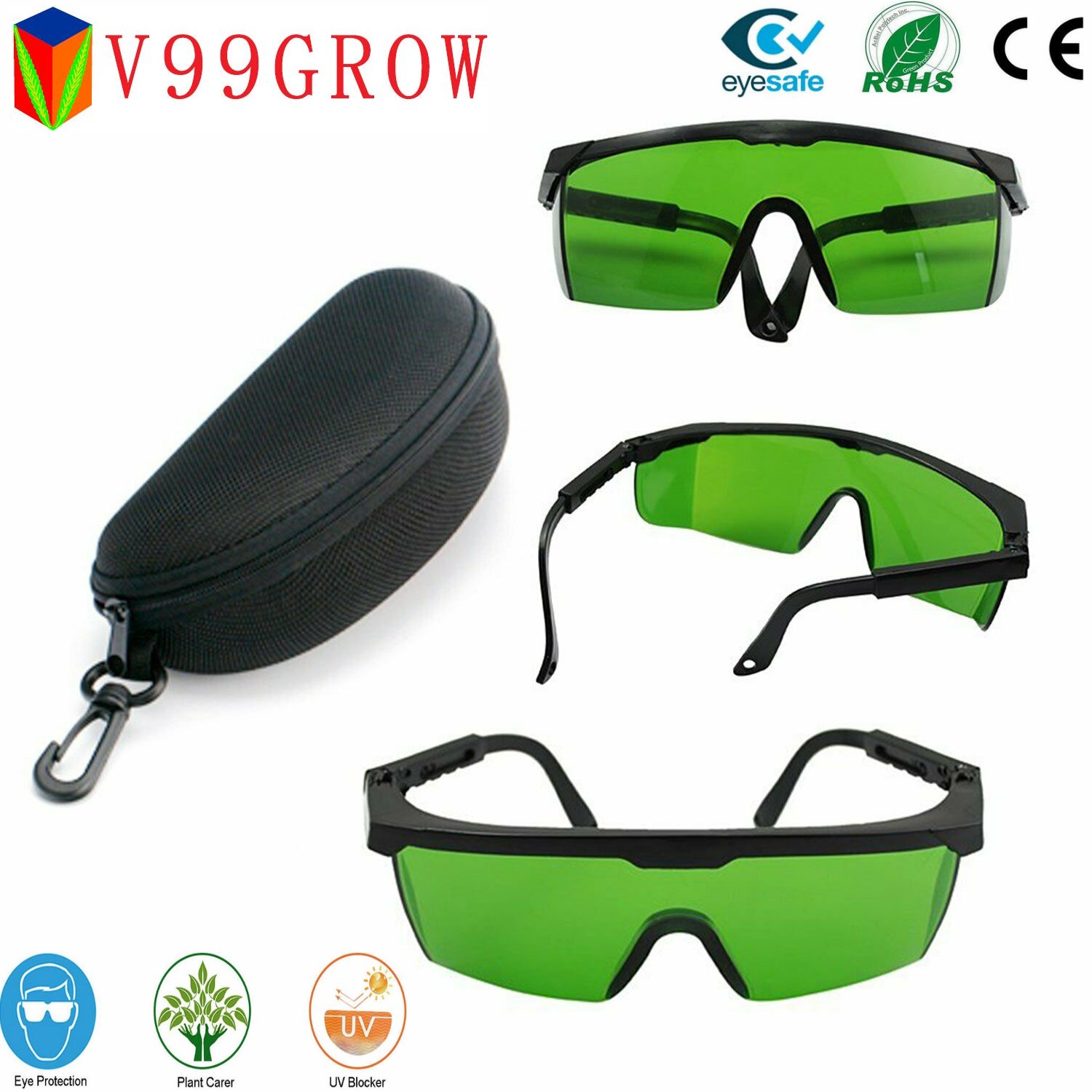 LED Grow Light Glasses Indoor Hydroponic Room Plant Visual Eye ...